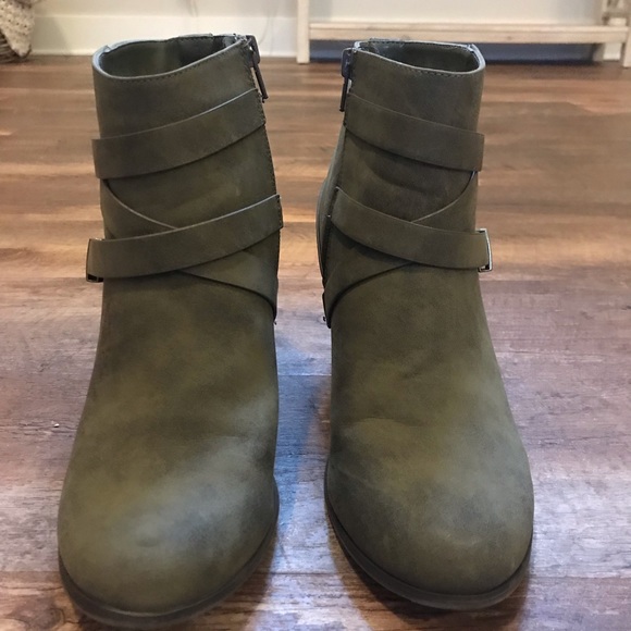 Charming Charlie | Shoes | Army Green Booties | Poshmark
